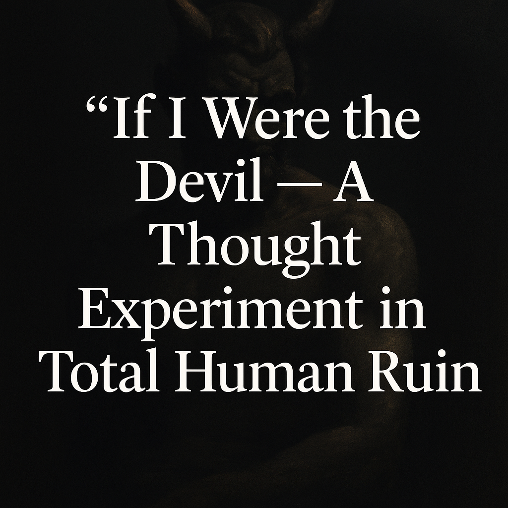 If I Were the Devil – A Thought Experiment in Total Human Ruin - SANSANI