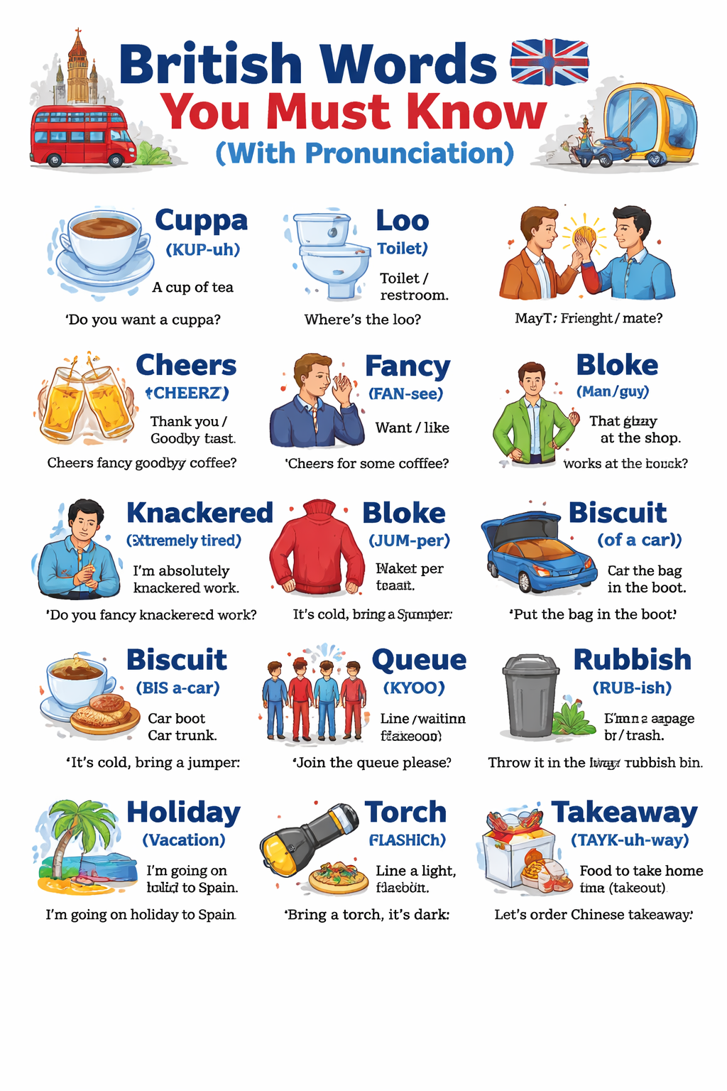 British Words You Must Know (With Pronunciation) - SANSANI